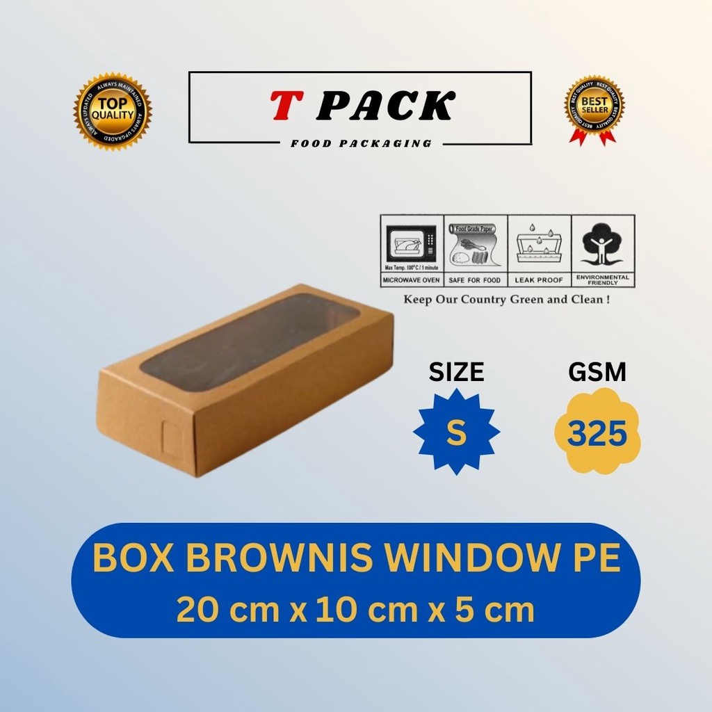 Jual KOTAK DUS KUE BROWNIES S WINDOW / BOX ROTI CAKE BROWNIS SMALL ...