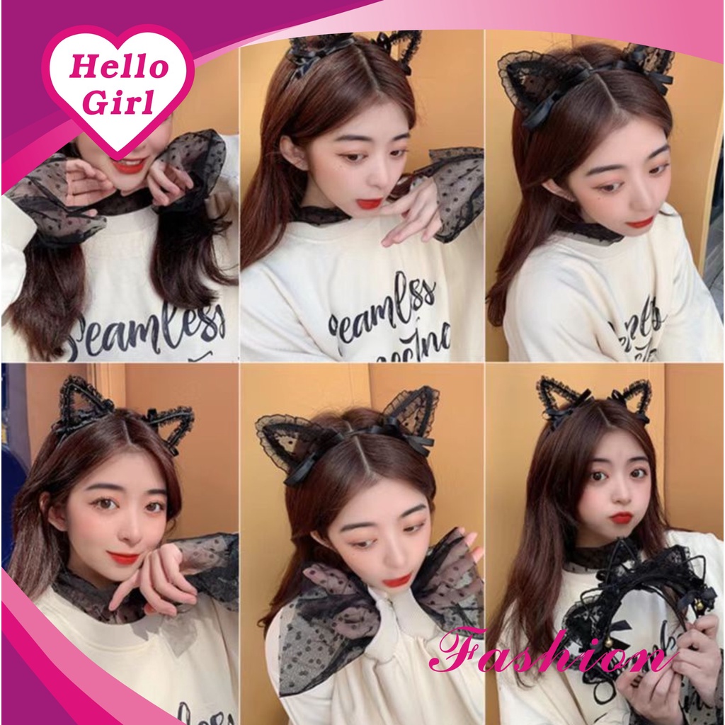Jual (Hello Girl)B55 Bando Rambut Wanita Motif Kucing/Bando Wanita Neko ...