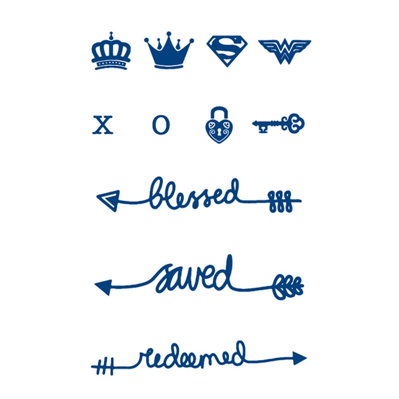 Jual Blessed Saved Redeemed Fruit Ink Long lasting temporary Tattoo ...