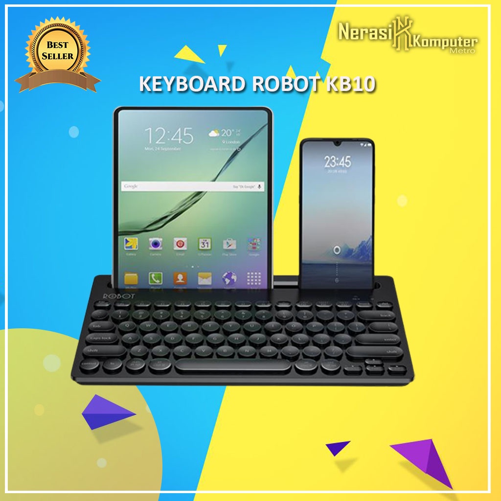 Jual KEYBOARD ROBOT KB10 MULTI DEVICE BLUETOOTH WIRELESS 3 CONECTION ...