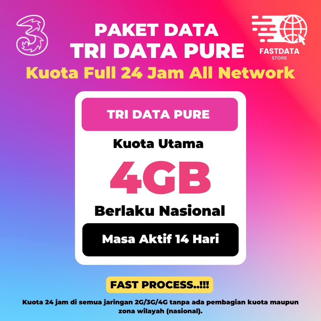 Jual PAKET DATA TRI HAPPY & UNLIMITED ALWAYS ON SUPER MURAH PROSES ...