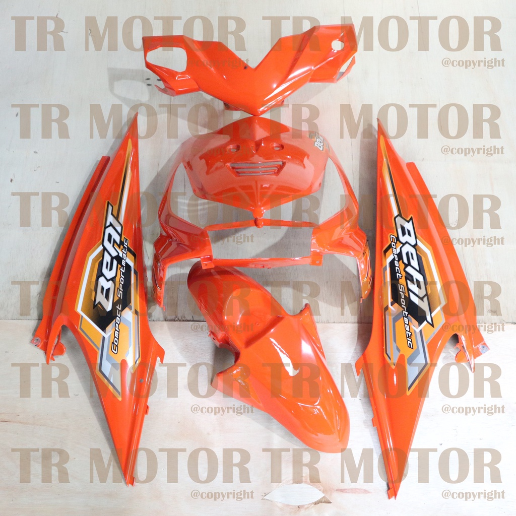 Jual Cover Body Beat Karbu Lama 2008 Orange Full Set Halus Cover Body ...