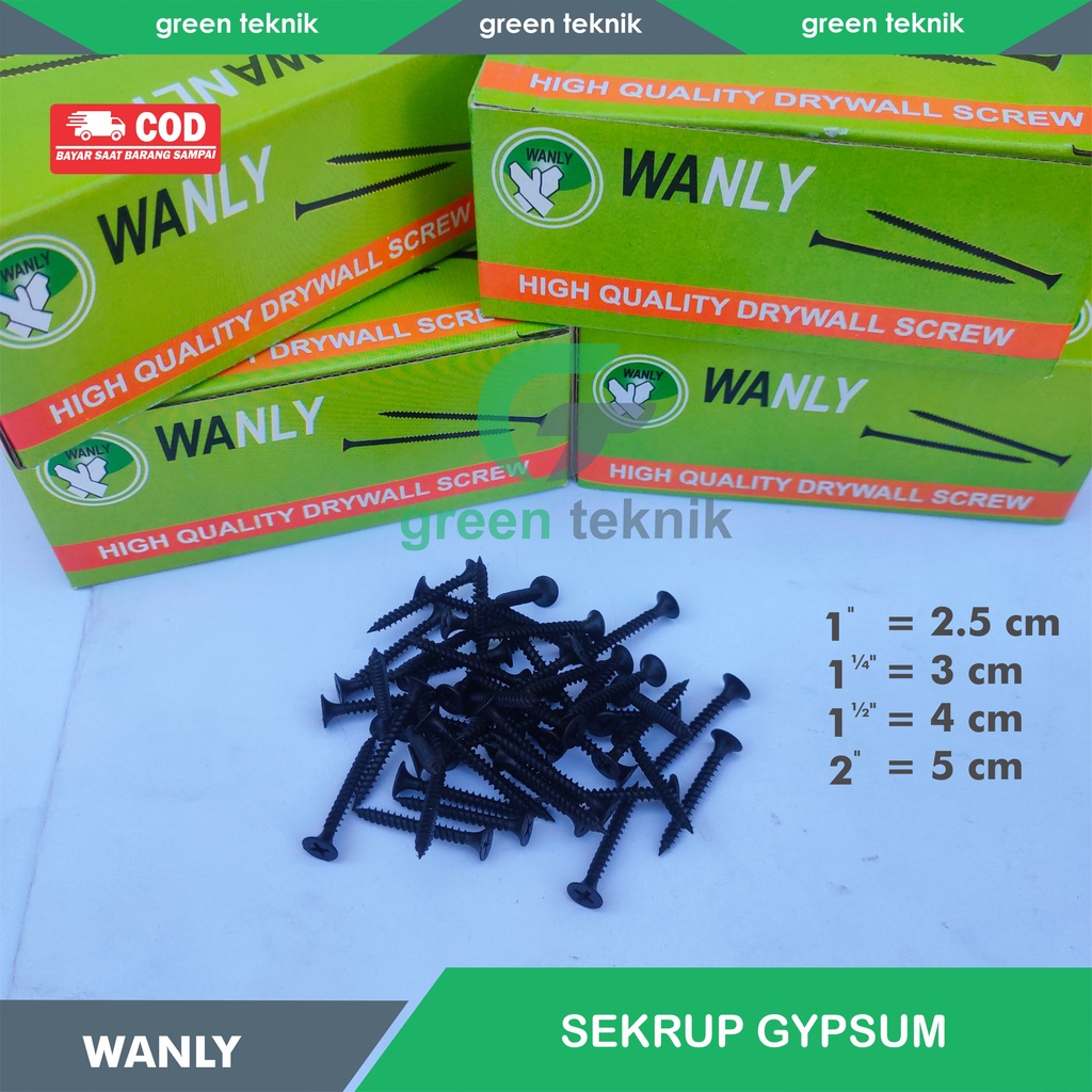 Jual Sekrup Skrup Gypsum Drywall 1" - 11/4" - 11/2" - 2" Wanly Tajam ...