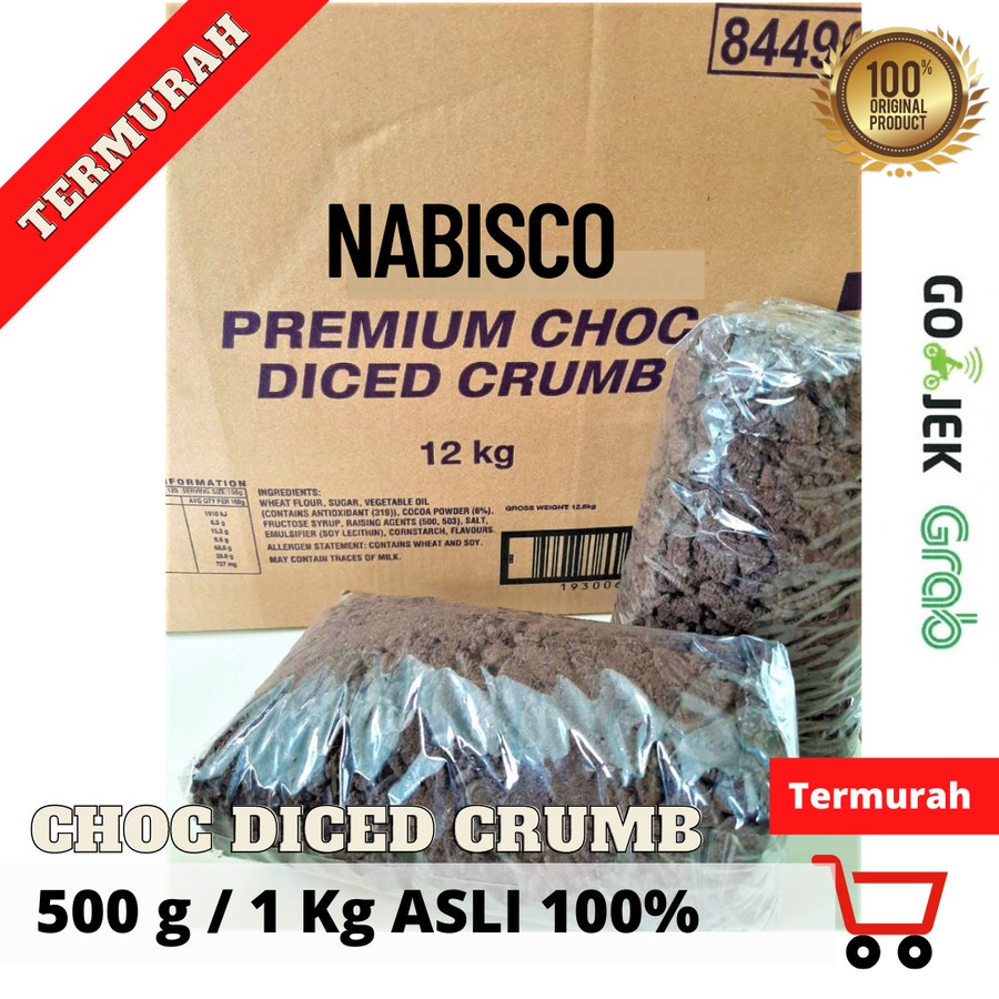 Jual Choc Diced Crumb Asli | Cookies Hitam Kasar Asli 500 g / 1 kg ...
