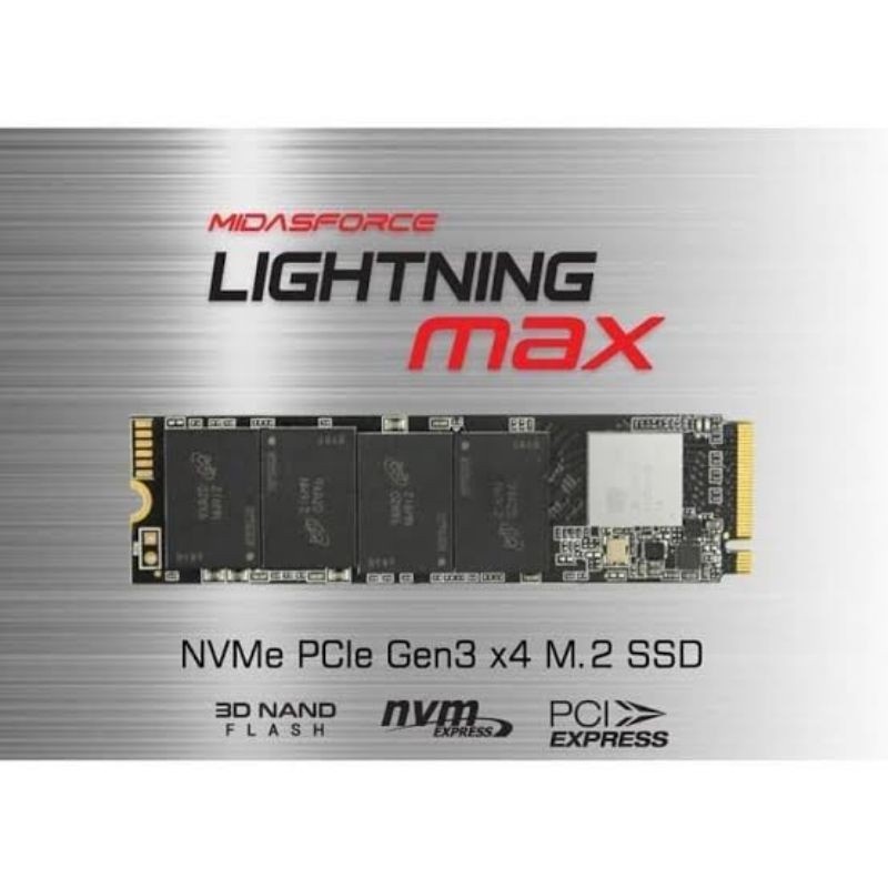 Jual SSD M.2 NVMe PCIe Gen3 x4 Midasforce Lightning Max 128GB 256GB ...