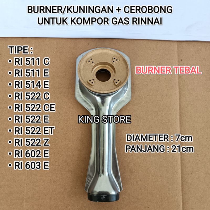 Jual CEROBONG + BURNER KECIL TEBAL / UNTUK KOMPOR GAS RINNAI / RI 511 C / RI 511 E / RI 514 E ...