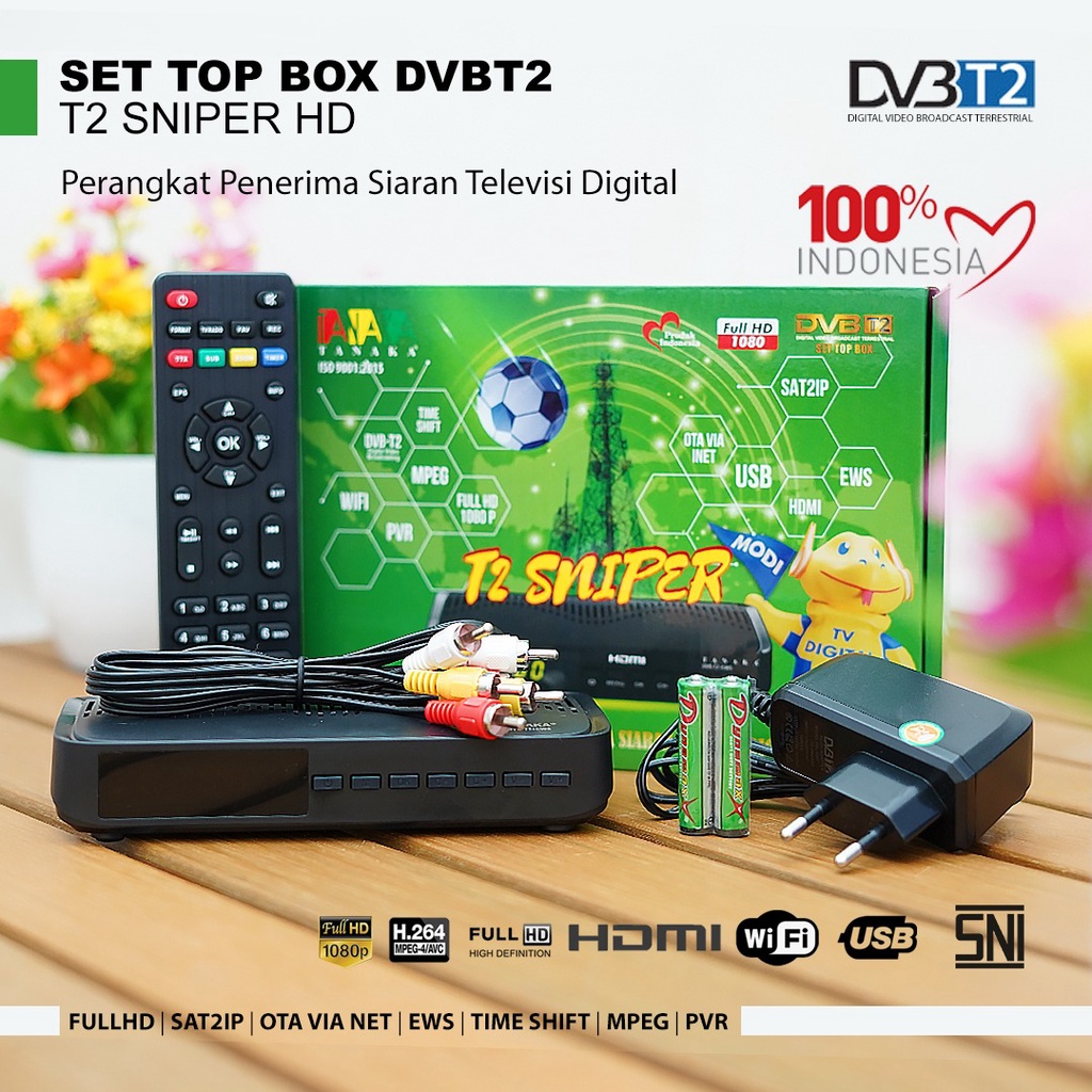 Jual Set Top Box TV Digital Tanaka Sniper DVBT2 EWS UHF HD / Alat TV ...