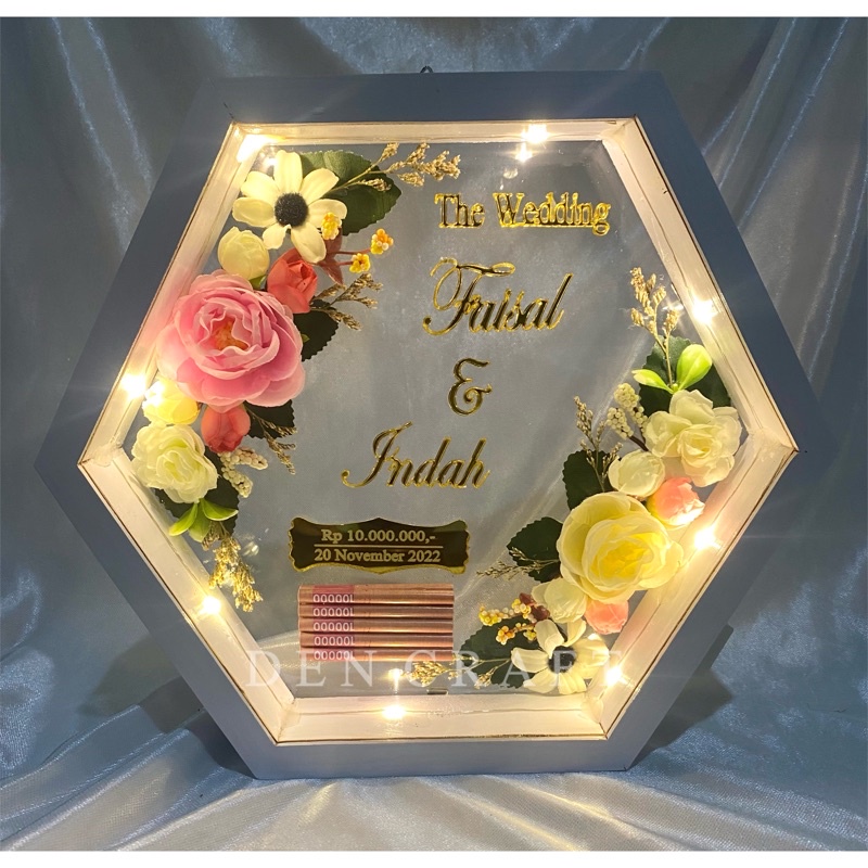 Jual CUSTOM MAHAR HEXAGONAL TRANSPARAN / MAHAR PERNIKAHAN | Shopee Indonesia
