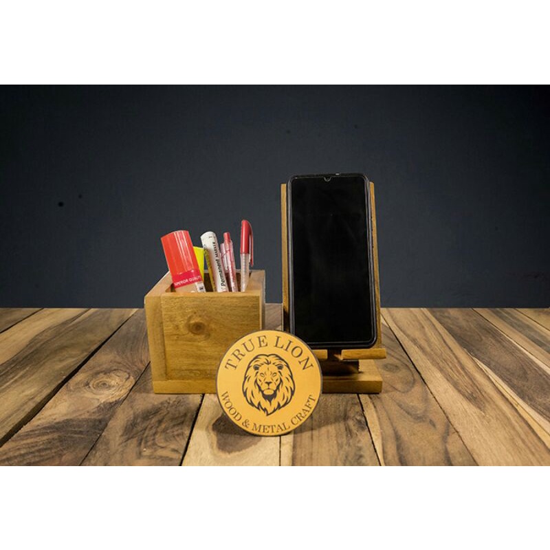 Jual Rak Pensil Remote dan Holder HP /Tempat Pensil dan Charger HP Kayu ...