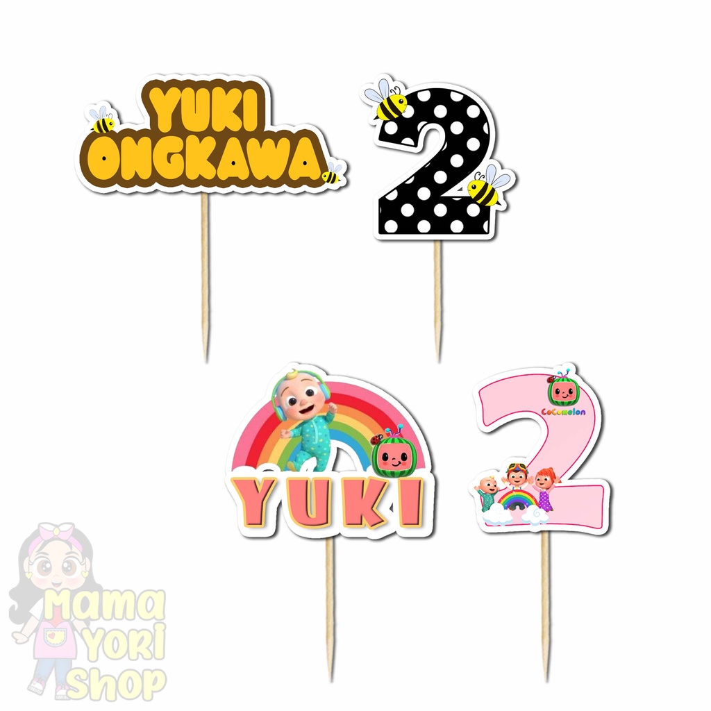 Jual Hiasan Kue Ulang Tahun TOPPER CAKE Tambah Nama dan Angka | Shopee ...