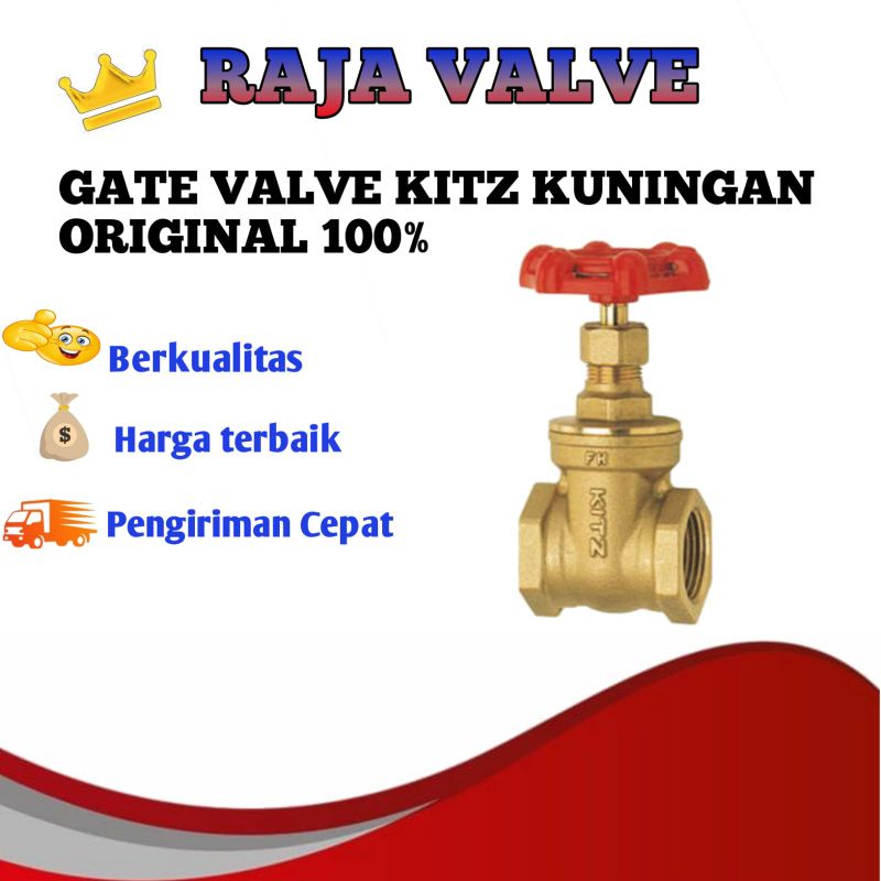 Jual Gate valve Kitz 1/2" #125 kuningan, 100% ASLI !! | Shopee Indonesia