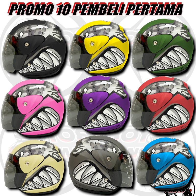 Jual HELM EVOLUTION HELM Motif DOFF HALF FACE MURAH SNI MODEL EVO ...