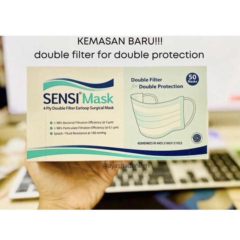 Jual Sensi Masker Medis 4 ply earloop merk Sensi isi 50 pcs Surgical ...