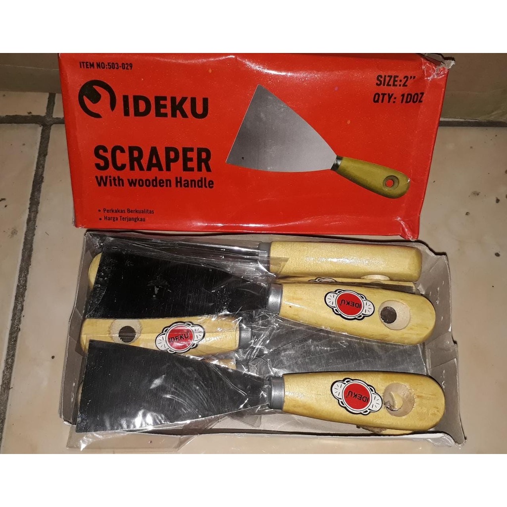 Jual IDEKU KAPE DEMPUL 2 INCHI GAGANG KAYU - KAPI 2 IN - SCRAPPER 2 ...