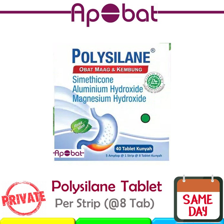Jual - ApObat - Polysilane STRIP Tablet Kunyah Obat Maag dan Kembung ...