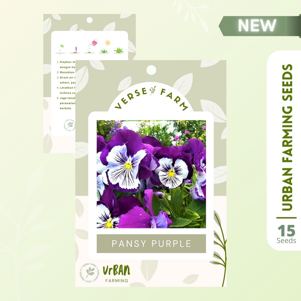 Jual VERSE FARM - Urban Farming Seeds Pansy Purple Original Pack ...
