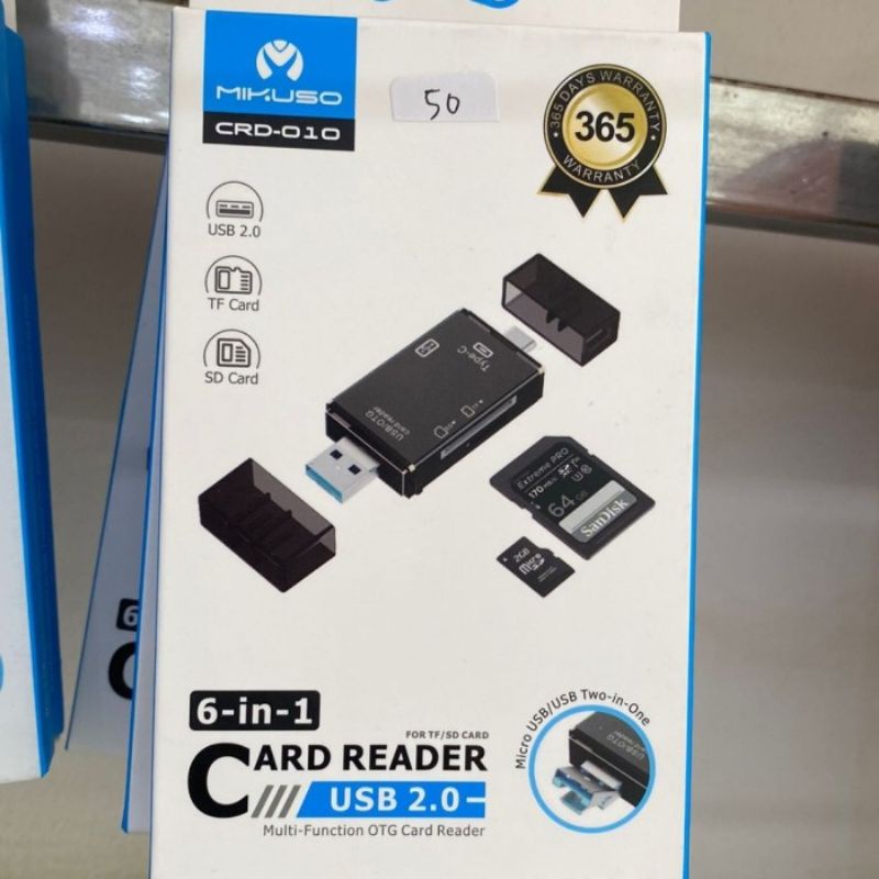 Jual USB Card Reader & OTG Type C & USB & Micro Mikuso CRD-010 (1 bl) 6in1 | Shopee Indonesia