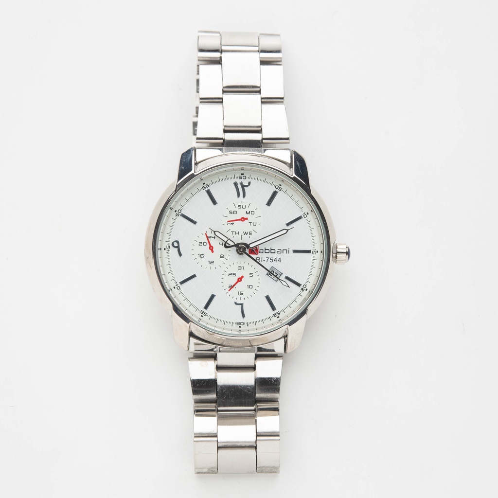 Jual Jam Tangan Rantai Pria Cowok Anti Air Rabbani RI-7544 White Dial ...