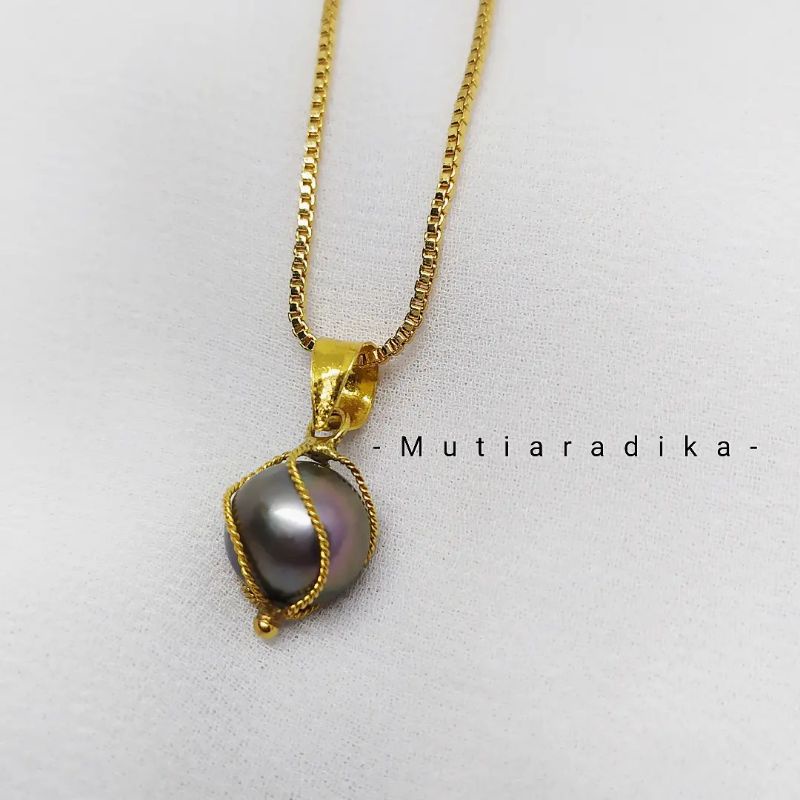 Jual liontin emas 22k mutiara laut lombok asli warna gold | Shopee ...