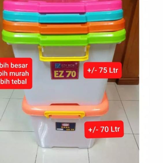 Jual Container Box EZY 75 Liter Dengan Roda / Kontainer Industri Real CB 70 | Shopee Indonesia