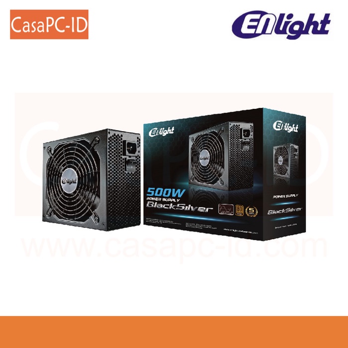 Jual PSU POWER SUPPLY ENLIGHT BLACK SILVER 500 WATTS 80 PLUS BRONZE ...