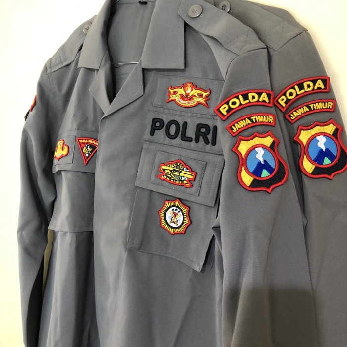 Jual Seragam Driver Baju Dinas Pdl Polri Kain Pordevoni Dengan Bed ...
