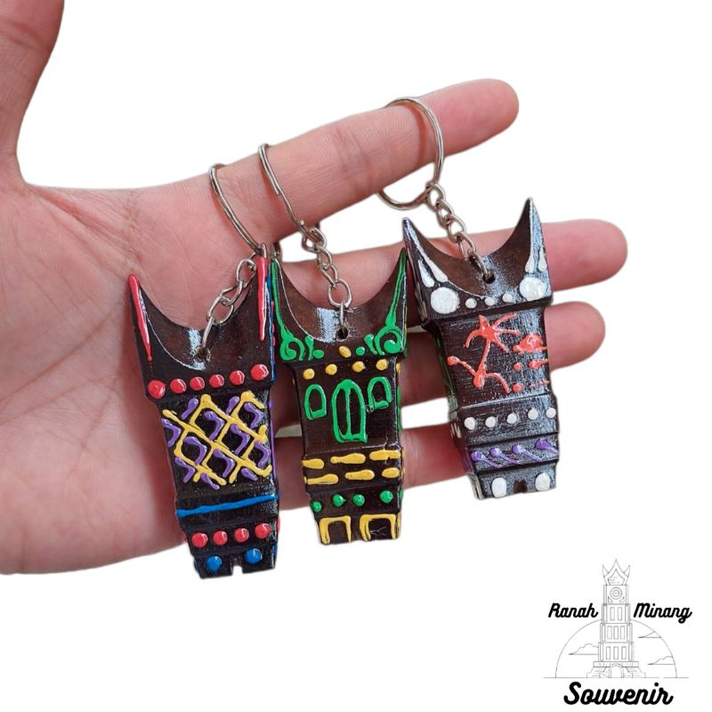 Jual SOUVENIR GANTUNGAN KUNCI MINIATUR 3D RANGKIANG HITAM MOTIF WARNA ...