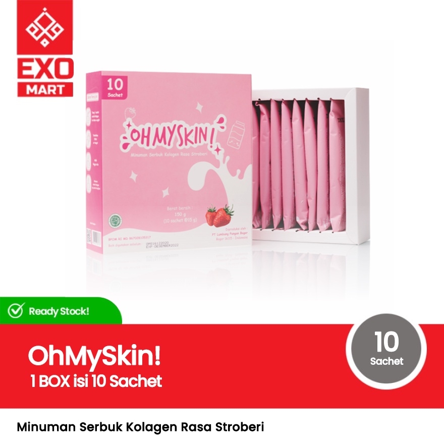 Jual OhMySkin - Collagen Drink BPOM Minuman Kolagen 1 Box 10 Sachet Glowing | Shopee Indonesia