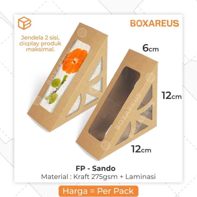 Jual Sandwich Box Sando Packaging Toast Box Roti Bread | FP Sando ...