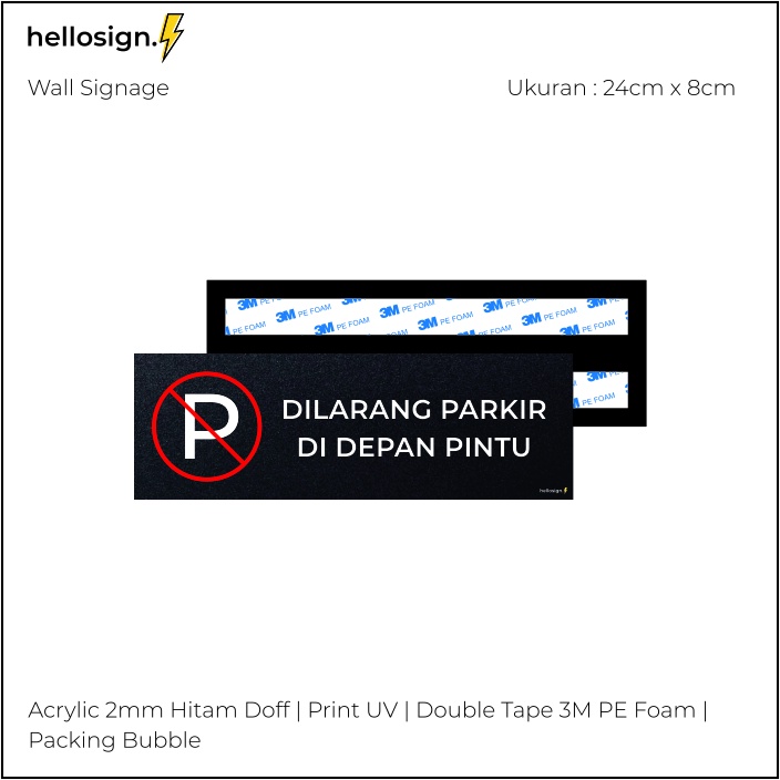 Jual Sign Akrilik DILARANG PARKIR DI DEPAN PINTU | Print Papan Nama ...