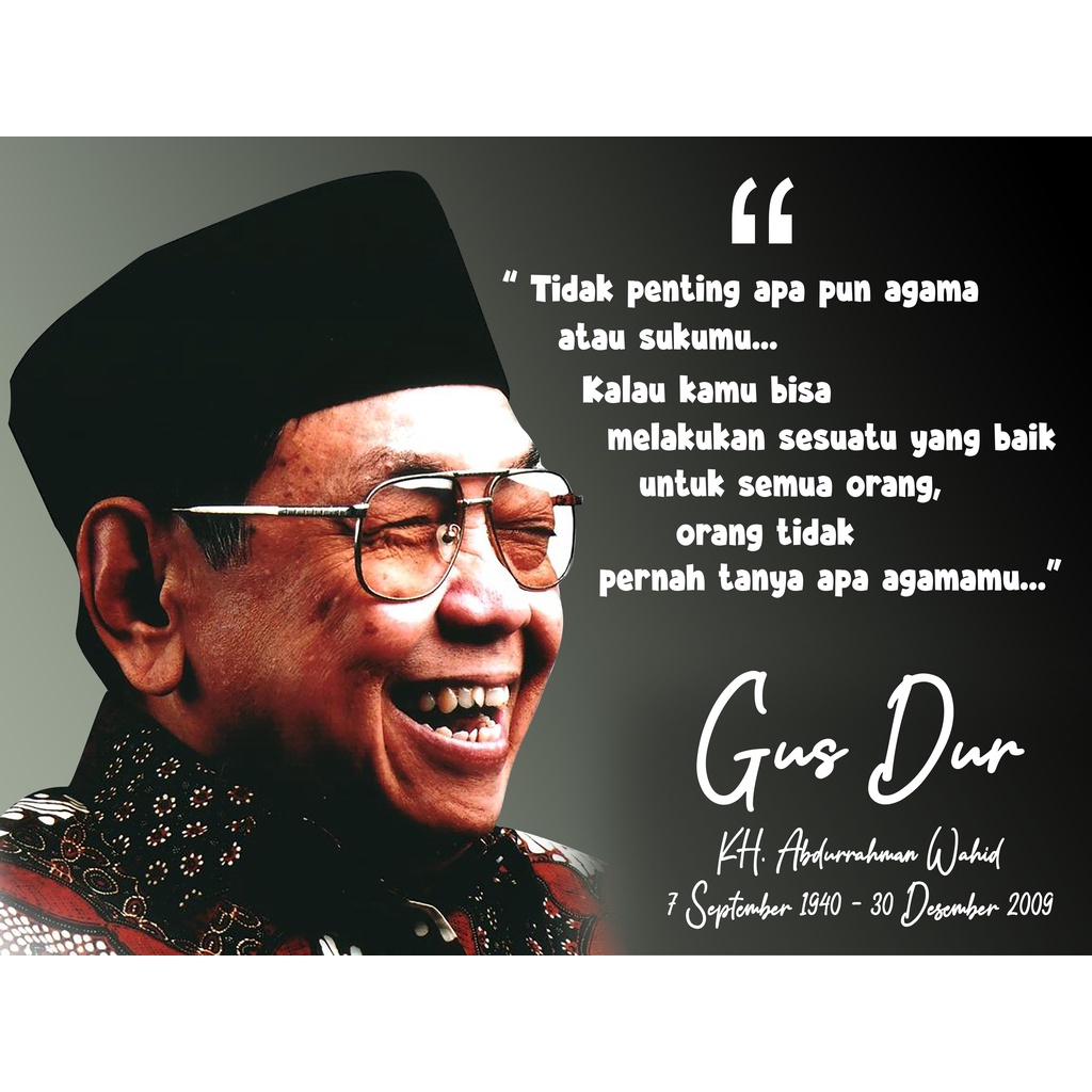 Jual Poster Foto Gus dur ukuran 12R (30x40 ) Glossy Mengkilap | Shopee ...