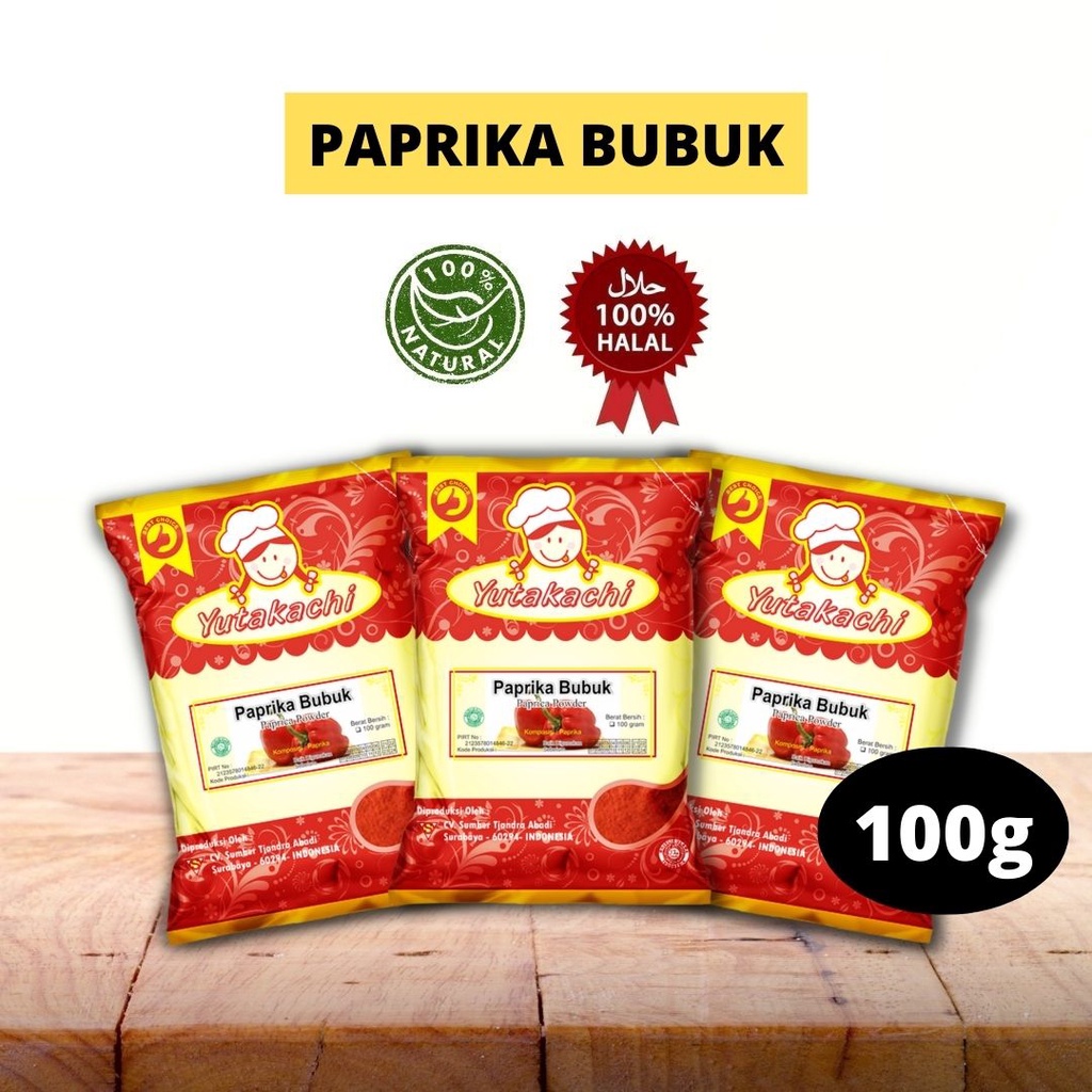 Jual Paprika Bubuk 100 Gram Yutakachi / Premium Red Bell Pepper Powder ...