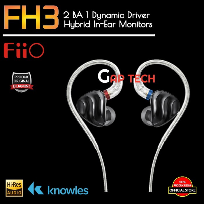 Jual Fiio FH3 / FH 3 Hi-Fi 2 BA 1 Dynamic Driver Hybrid Earphones ...