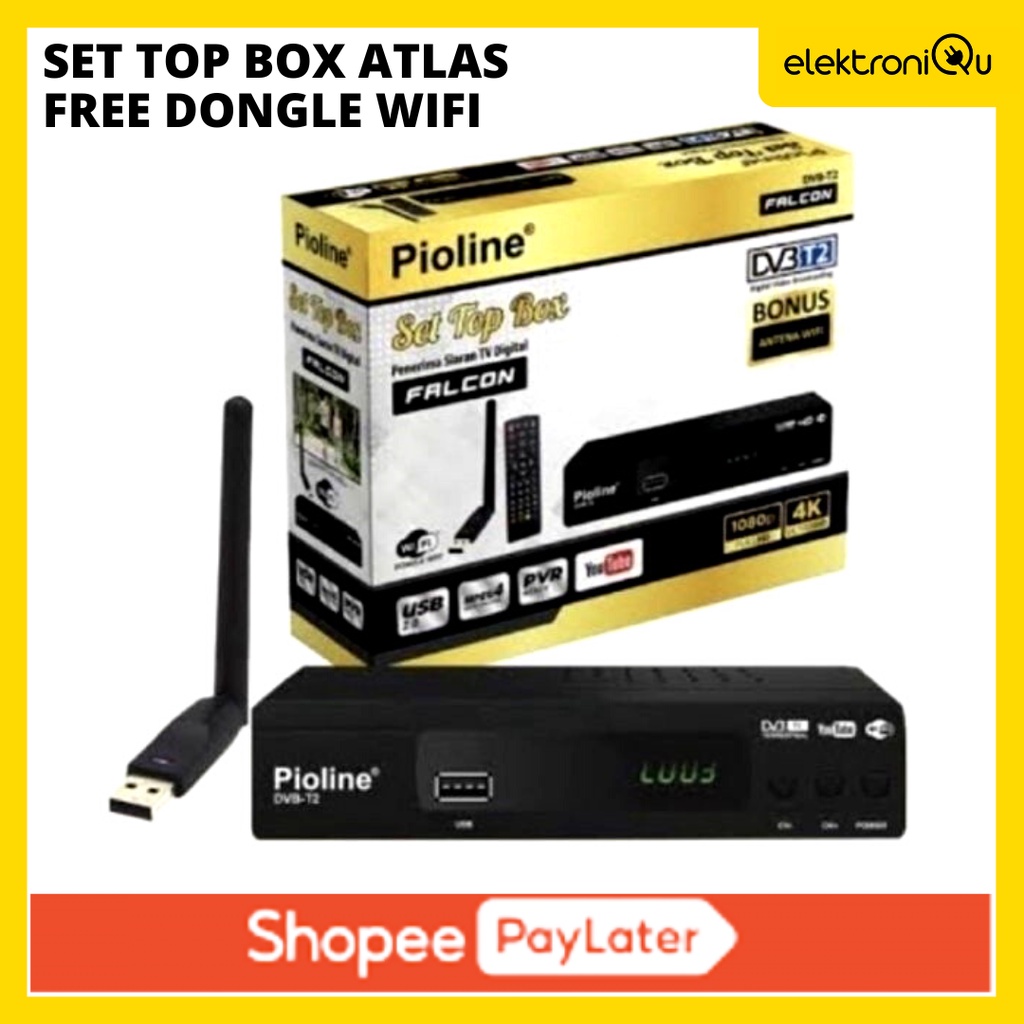 Jual SET TOP BOX (STB) ATLAS PIOLINE PENANGKAP SINYAL DIGITAL + DONGLE ...