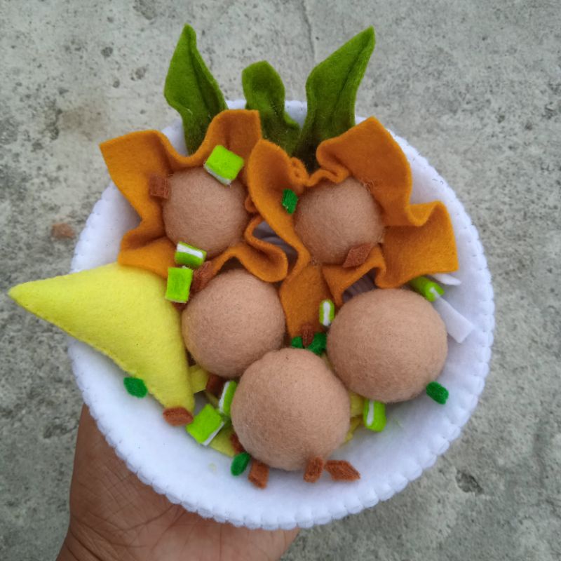 Jual replika bakso/bakso flanel/replika makanan /souvenir/kado/mainan ...