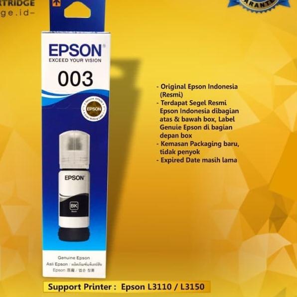 Jual Tinta Epson 003 black Original Refill Ink Printer L3110 L3150 L ...