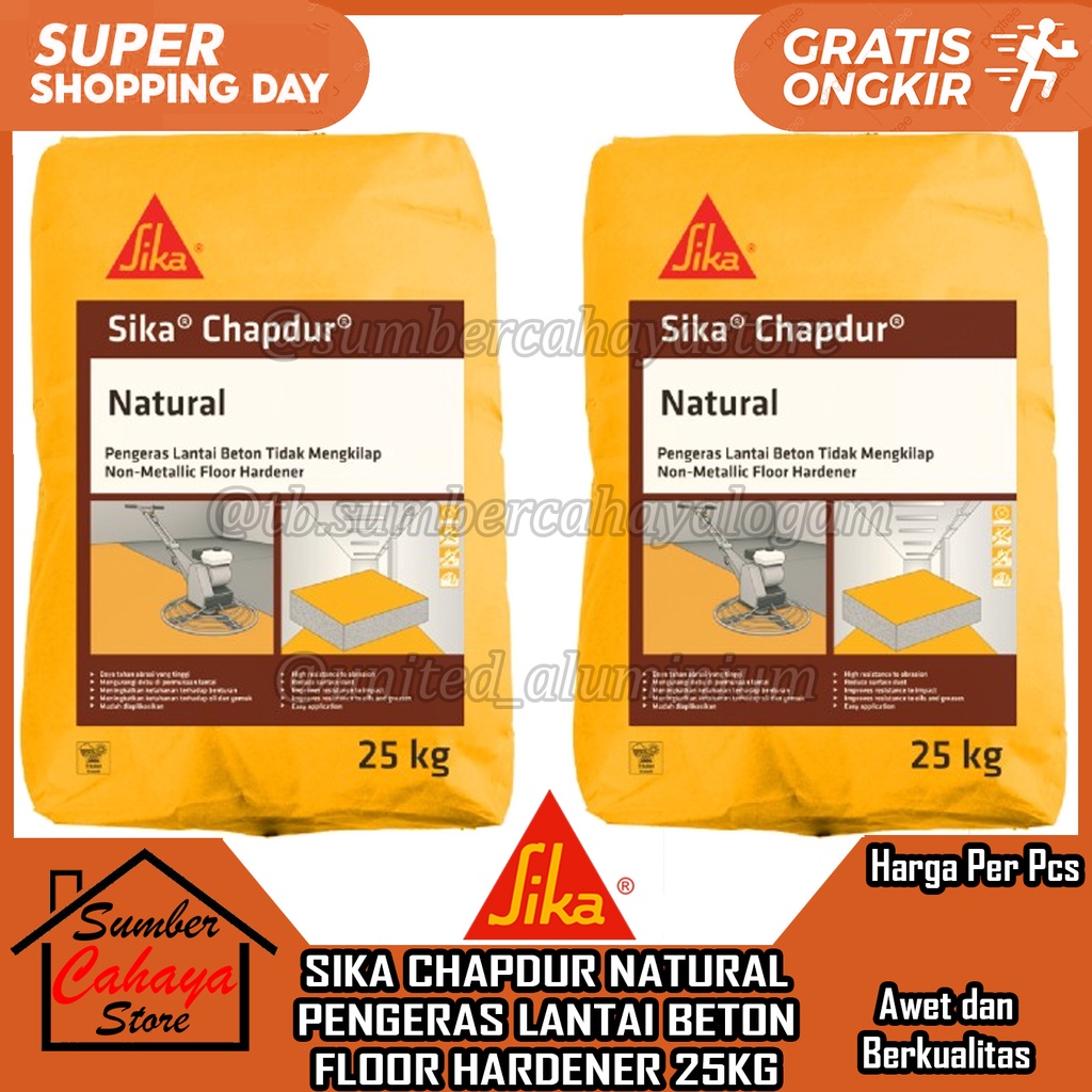 Jual Sika Chapdur Natural Pengeras Lantai Beton Floor Hardener 25Kg ...