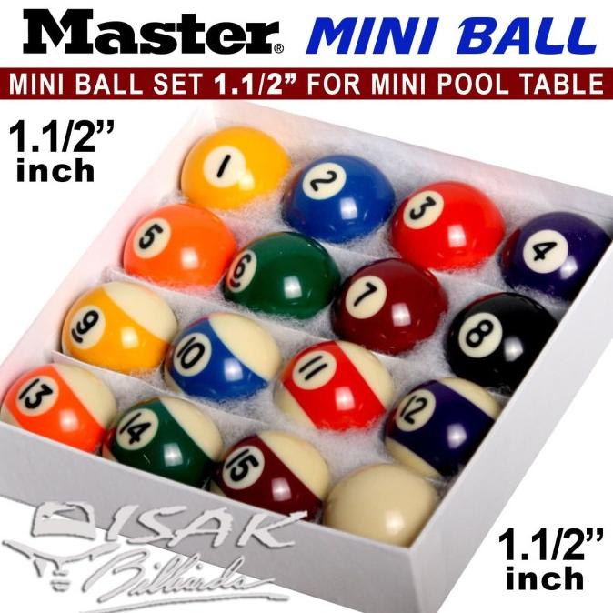 Jual Master Mini Pool Ball Set - 1.1/2" Game - Bola Billiard Biliar ...