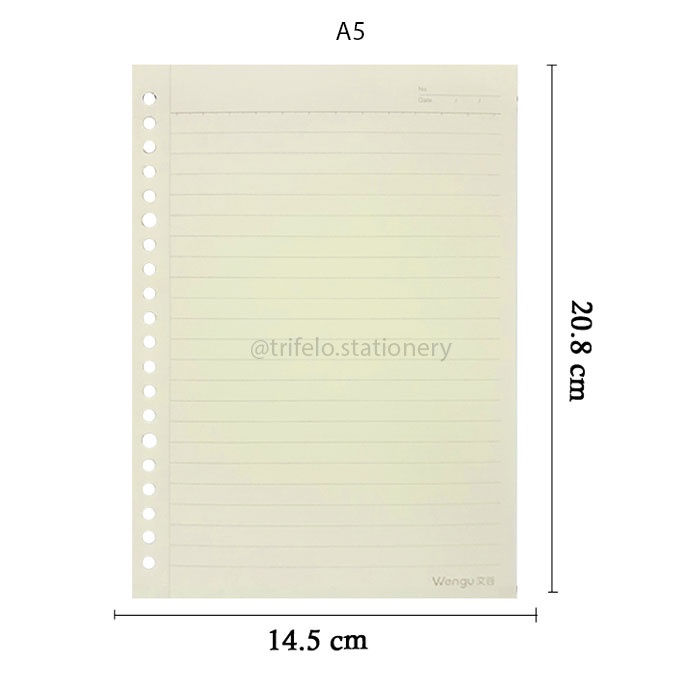 Jual Loose Leaf Binder Paper A5 B5 Ruled Grid Dotted Wengu | Shopee Indonesia