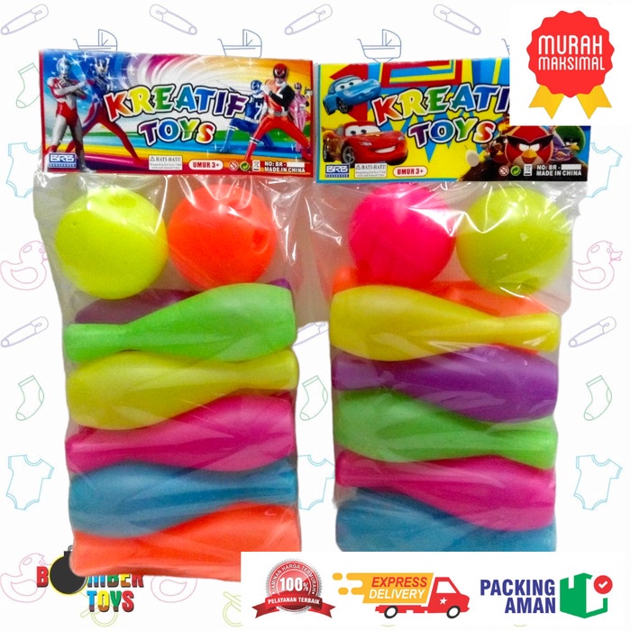 Jual Mainan Bola Bowling Anak TERMURAH isi 10 pcs warna cerah edukasi ...
