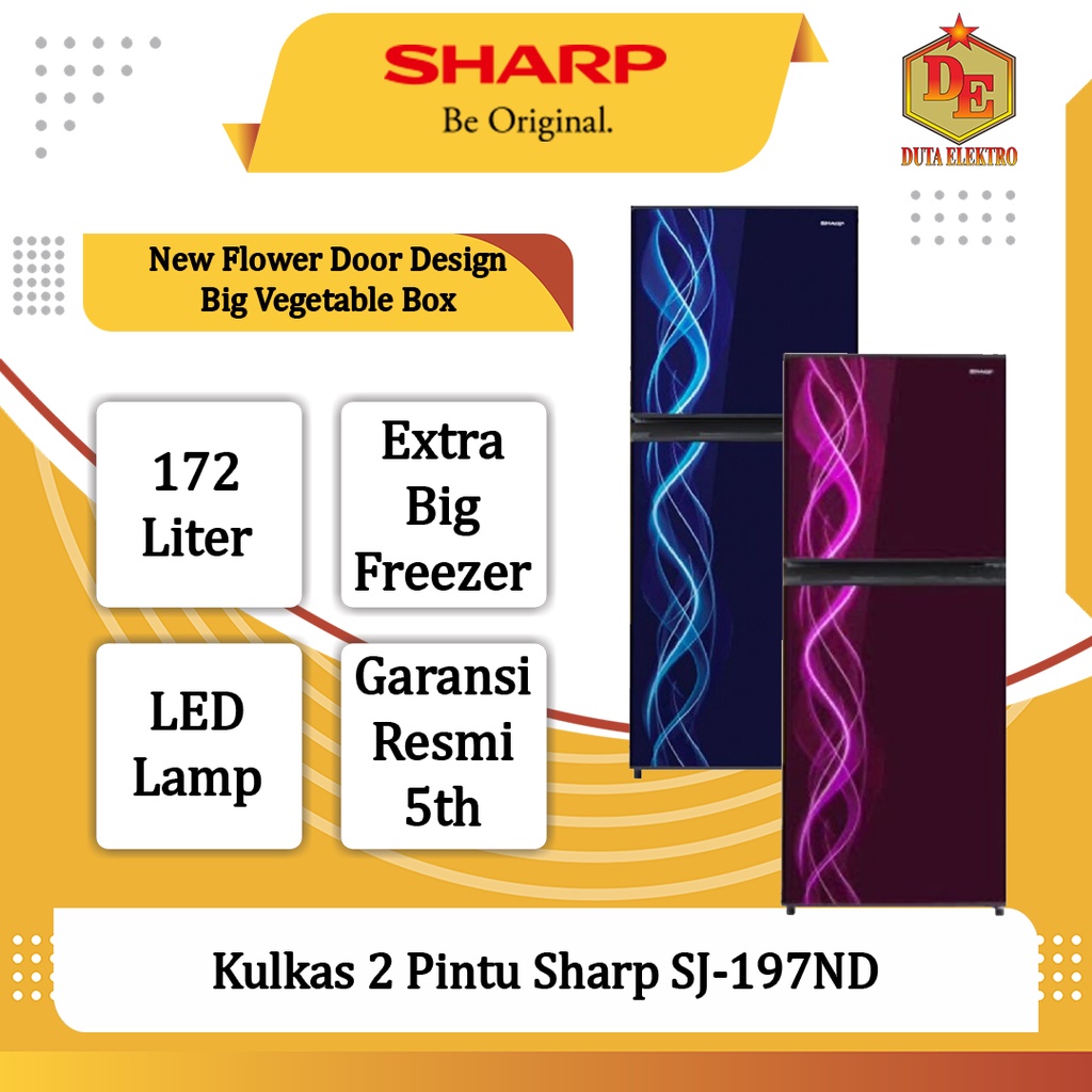 Jual Kulkas 2 Pintu Sharp SJ 197 ND | Shopee Indonesia