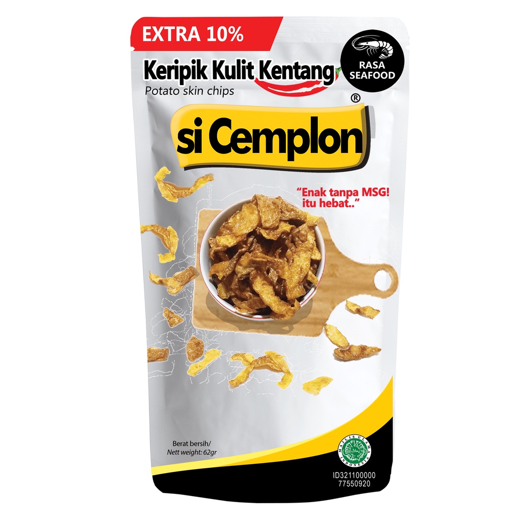 Jual si Cemplon Kulit Kentang Seafood Non MSG 62g | Shopee Indonesia