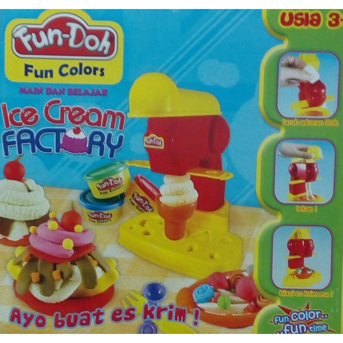 Jual Mainan Anak Lilin Fun-Doh Play-Doh ICE CREAM FACTORY Set Fan-Doh ...