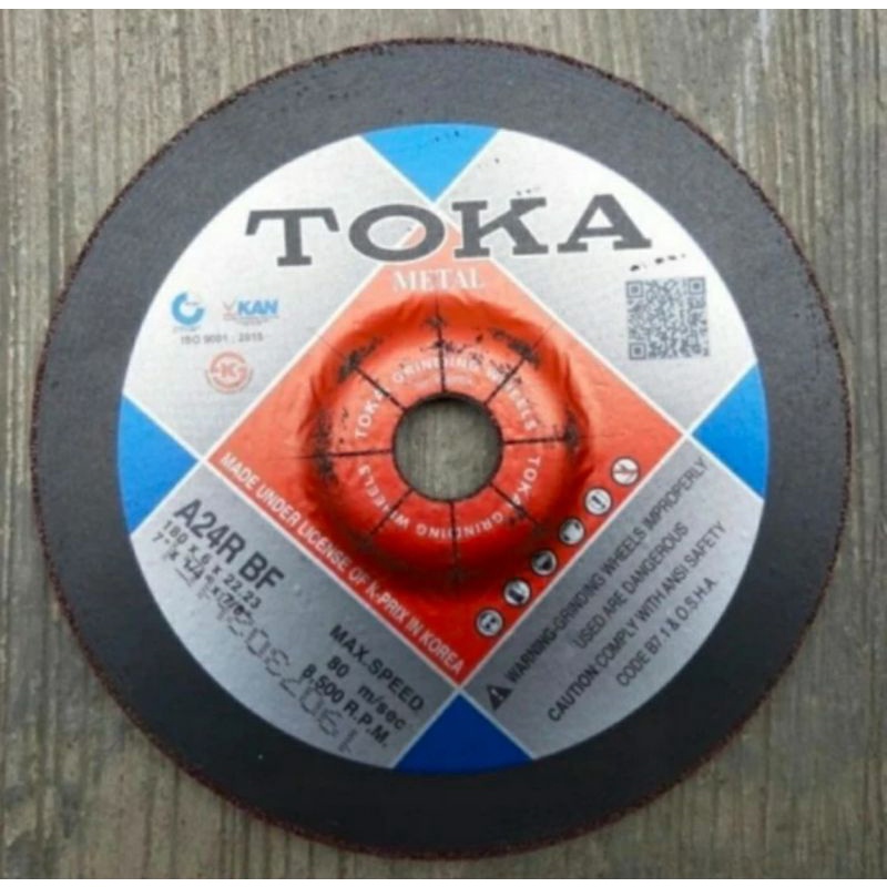 Jual Gerinda poles besi 7 inch TOKA A24R BF6 MM batu gerinda poles besi ...