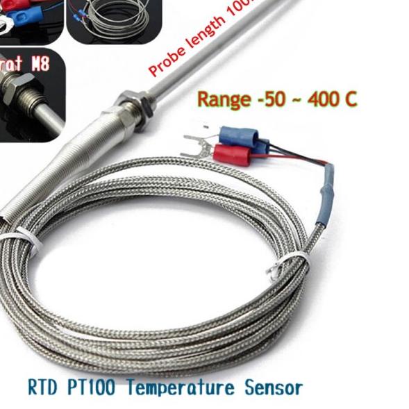 Jual Sensor Suhu RTD PT100 Probe 10cm 100mm PT-100 Kabel 2M 2 Meter ...