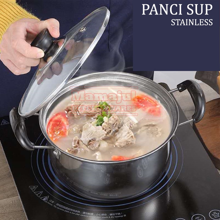 Jual Panci Sup Stainless Diameter 24cm dengan tutup kaca - Soup Pot ...