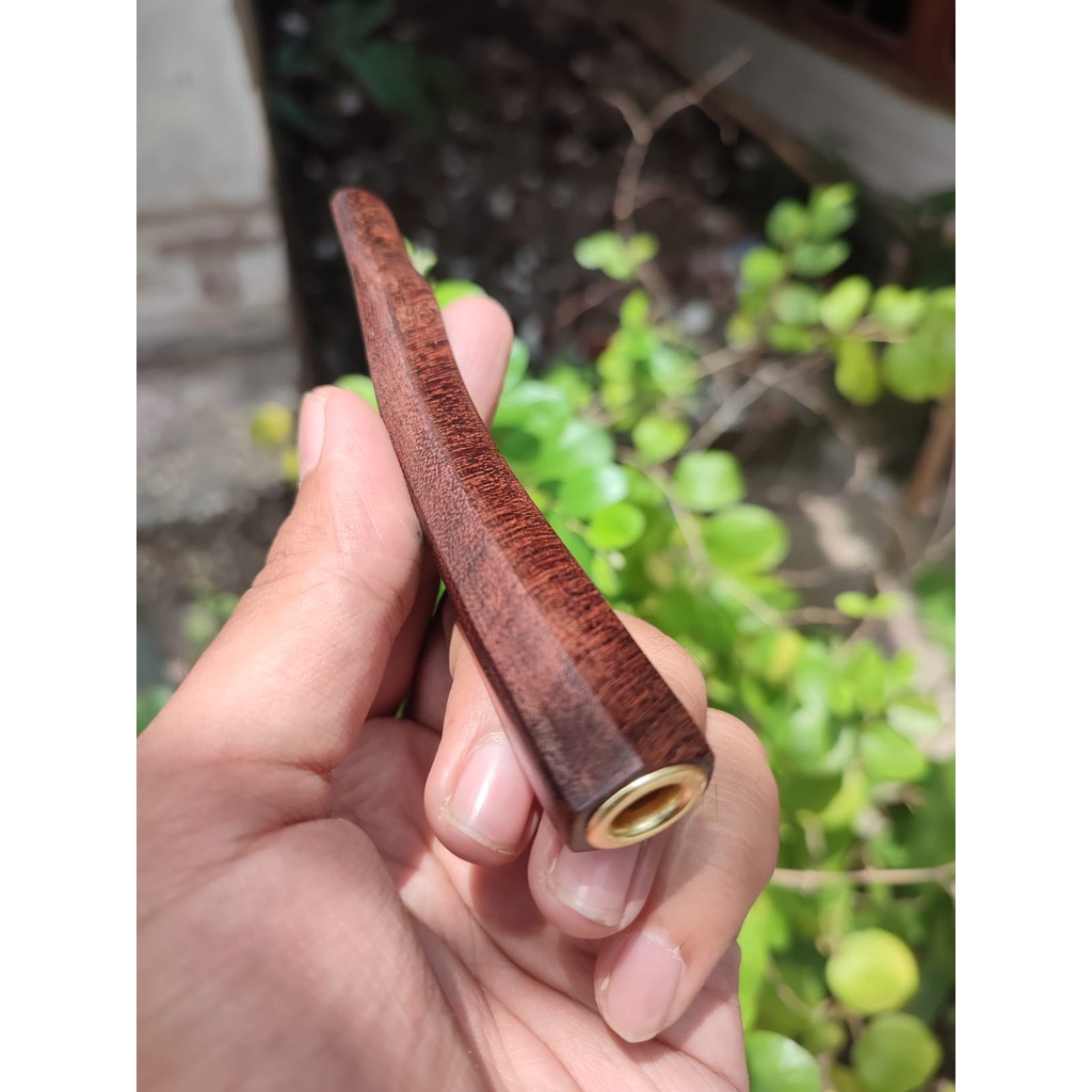 Jual Pipa once kayu galih asem model lengkung persegi 12 cm | Shopee ...