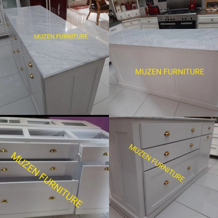 Jual Meja Bar Island Kitchen Table Duco Top Marmer | Shopee Indonesia