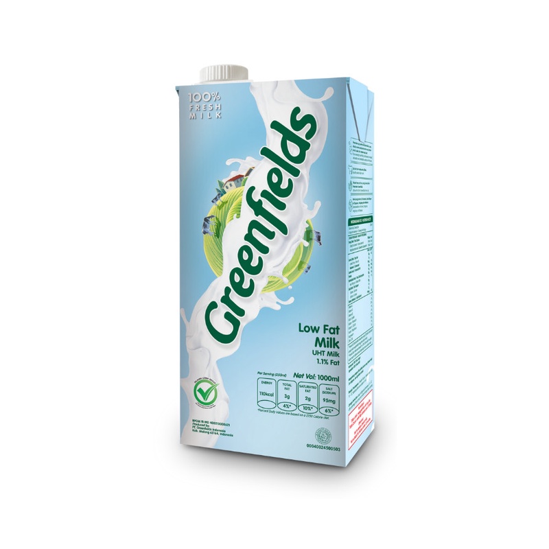 Jual Greenfields Susu UHT Low Fat 1 Liter - Per Pcs | Shopee Indonesia