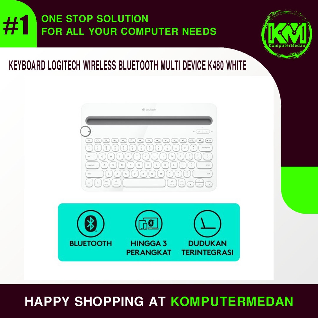 Jual Logitech K480 Keyboard Wireless Bluetooth Portable Multi-Device untuk Windows, Mac, Android ...